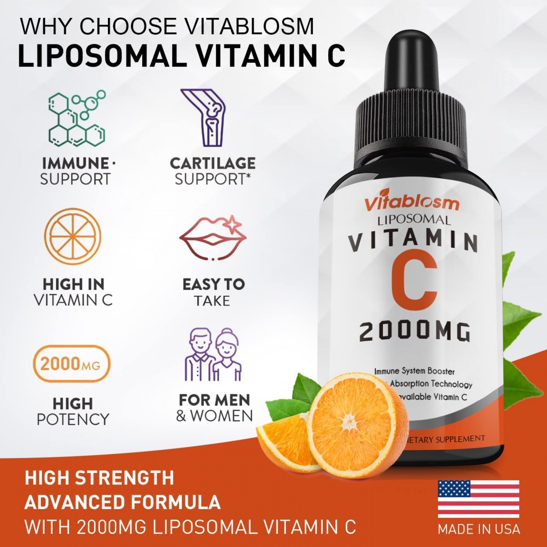 Buy Vitablossom Maximum Absorption Liposomal Vitamin C 2000mg