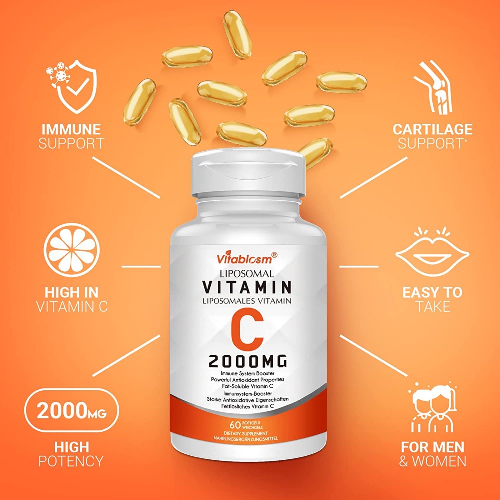 Buy Vitablossom Superior Absorption Liposomal Vitamin C Softgels 2000mg